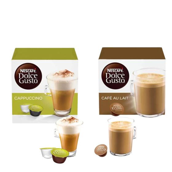 Kit Com 2 Caixas Capsulas Café Dolce Gusto Cappuccino e Au Lait 10 ...