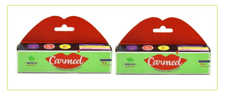 Kit Com 2 Carmed Labial Pomada 10g Sabor Menta - Cimed - Cuidados com o ...