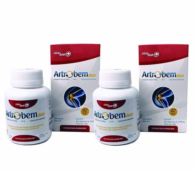 KIT com 2 COLÁGENO TIPO 2 - ARTROBEM DUO - VIVA BEM - Colágeno ...
