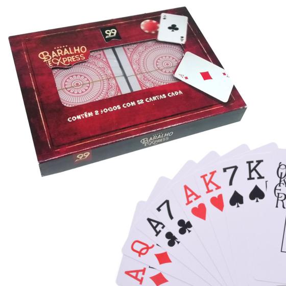 Kit com 2 Jogos de Baralhos Plasticos Cartas Lavaveis p/ Poker Sueca ...