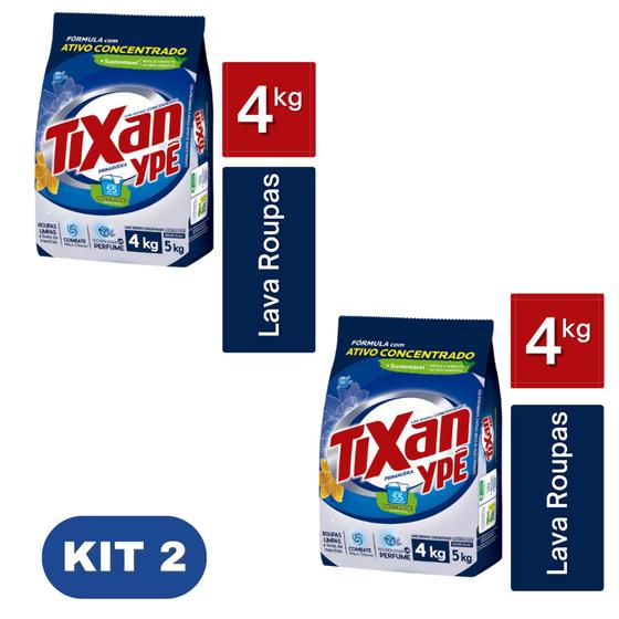 Kit com 2 Lava-Roupas Pó Concentrado Primavera Tixan Ypê Pacote 4kg - Sabão em Pó - Magazine Luiza