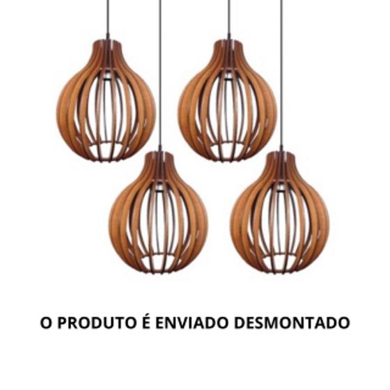 Kit com 2 Luminárias Pendentes Abajur de Teto em MDF Moderno ...