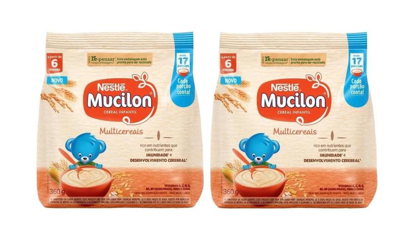 Kit Com 2 Mucilon Sachet Multicereais 360g - Nestle - Flocos de Cereal ...