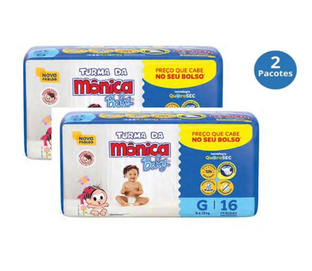 Kit Com 2 Pacotes de Fralda Turma Da Monica BabyJumbinho - Turma da ...