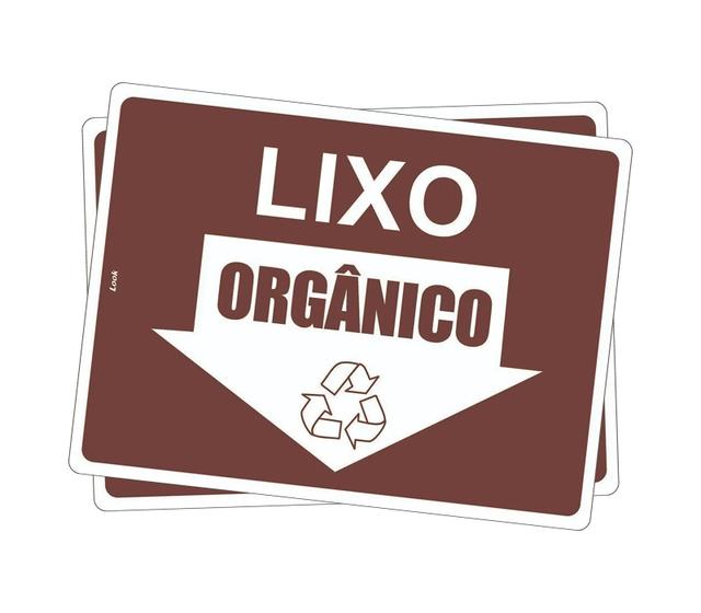 Kit com 2 Placas de Sinalização - Coleta Seletiva: Lixo Orgânico, Comum ...