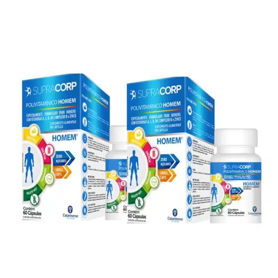 Kit com 2 Polivitamínicos Supracorp Homem 60 Cápsulas - Catarinense ...