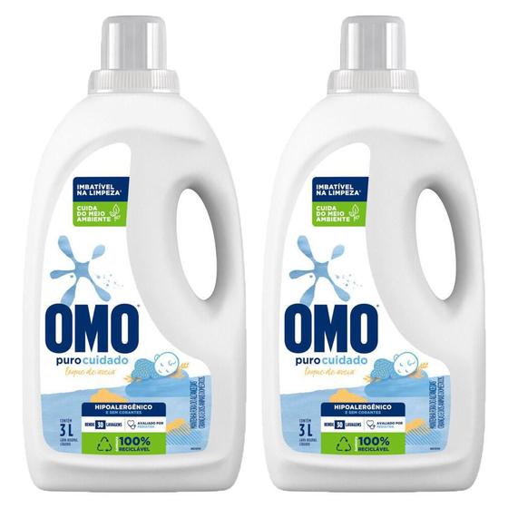 Kit com 2 Sabão Líquido Omo Puro Cuidado 3L cada - Sabão Líquido ...