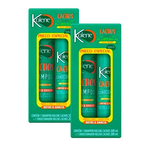 Kit Com 2 Shampoo 300Ml + Condicionador Kolene Cachos 200Ml - Kit ...