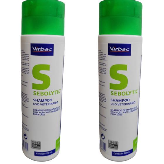 Kit Com 2 Shampoo Dermatológico Sebolytic SIS para Cães 250ml - Virbac ...