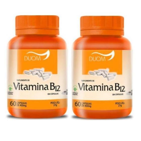 Kit com 2 Vitamina B12 Cobalamina 1 Capsula Ao Dia Duom com 60 Capsula ...