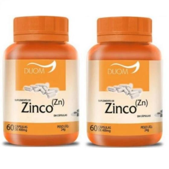 Kit com 2 Zinco Quelato Puro Alto Teor de Zinco Zn Duom 60 Capsulas Or ...
