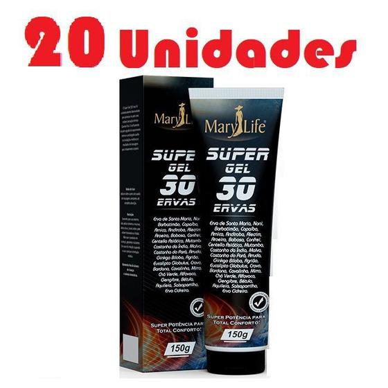 Kit com 20 Super Gel 30 Ervas 150g Efeito Gelo Quente - Mary Life ...