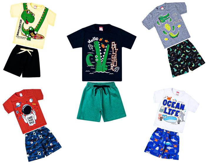 kit com 3 Conjuntos Infantis Verão para Menino. - CLEOMARA - Conjunto ...