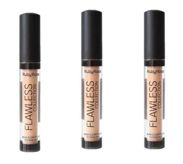 Kit Com 3 Corretivos Líquidos Flawless Ruby Rose Nude 3 - Corretivo ...