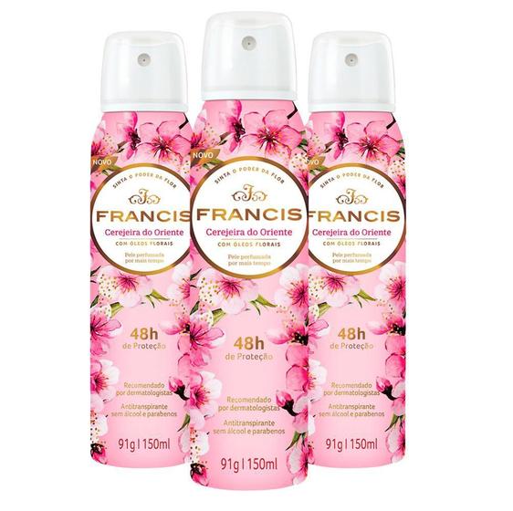 Kit Com 3 Desodorante Francis Feminino Rosa 48Hs 91G - FRANCIS ...