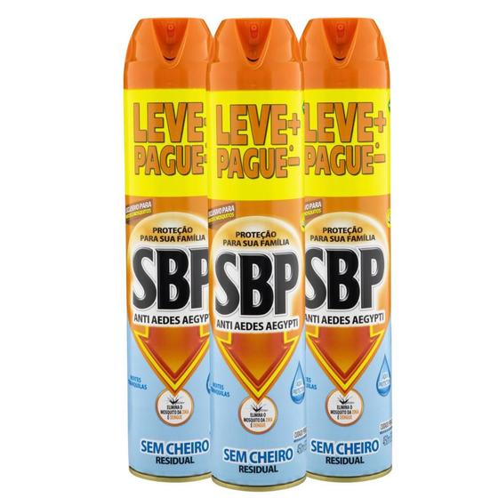 Kit com 3 Inseticidas SBP Sem Cheiro Anti Aedes 450ml - Inseticidas ...