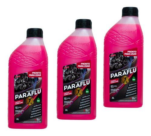 Kit Com 3 Litros Aditivo Radiador Paraflu Rosa Pronto Para Uso ...