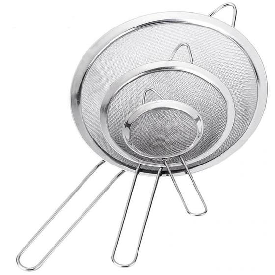 Kit Com 3 Peneiras Em Aço Inox Utensílio De Cozinha Luxo - Unyhome ...