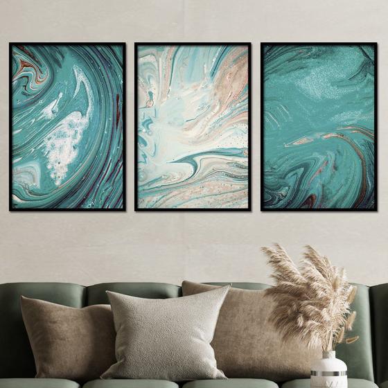 Kit com 3 Quadros Emoldurados Mix de Cores - Viva Decor - Quadro ...