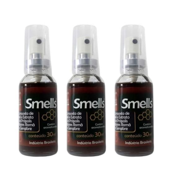 Kit com 3 Spray Composto de Mel e Extrato de Propolis Sabor Roma e ...