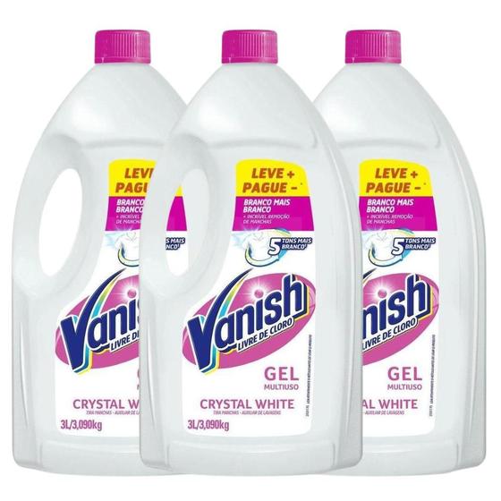 Kit com 3 Tira Manchas Multiuso Vanish Crystal Galão 3L Cada - Tira Manchas - Magazine Luiza