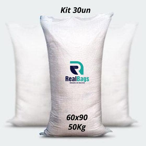 Kit Com 30 Sacos Para Entulho Reciclagem Ráfia 50kg - Real Bags - Saco ...
