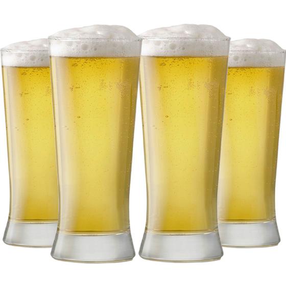 Kit Com 4 Copos em Vidro Ideal Para Cerveja e Chopp - 365ml - CRISA ...