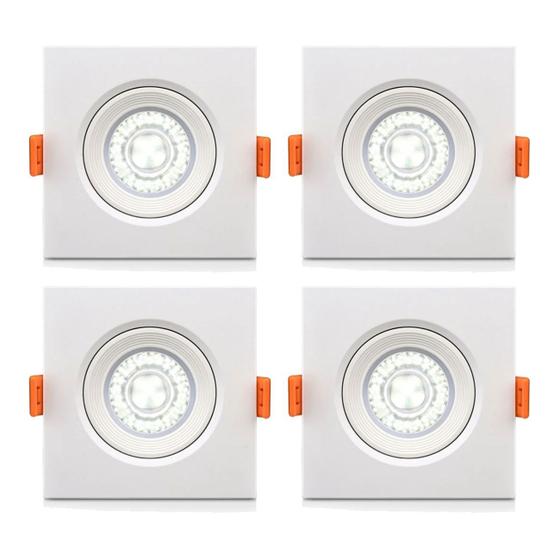 Kit Com 4 Luminária Spot Led 3W 6500K Redondo Embutir Branco Frio Maxim ...