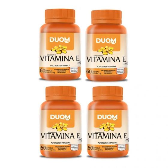 Kit com 4 Vitamina e Antioxidante 1 Capsula Ao Dia Duom 60 Capsulas ...