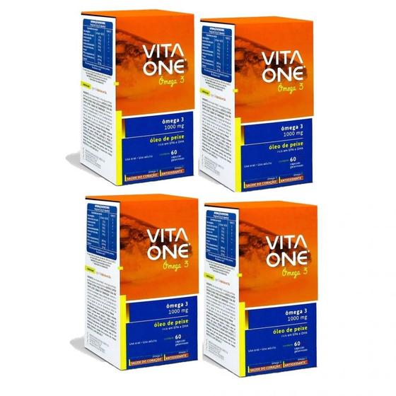Kit com 4 - Vitamune Omega 3 1000mg com 60 Capsulas Cimed - Ômega 3, 6 ...