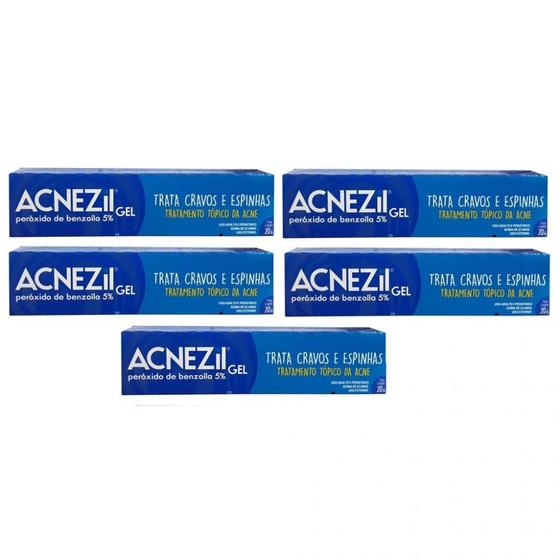 Kit com 5 Acnezil Gel Cimed 5% 20g Trata Espinhas e Cravos - Antiacne ...