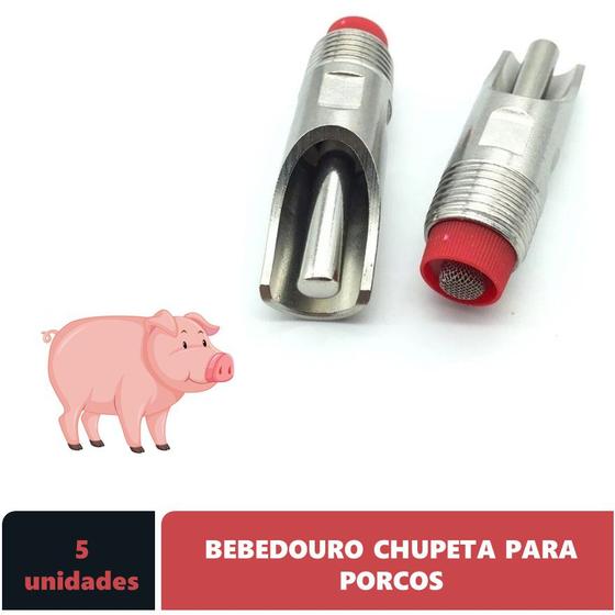 Kit Com 5 Bebedor Automático Inoxidável Água para Porcos Suínos ...