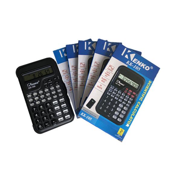 Kit Com 5 Calculadoras Científica 10 Dígitos C/Capa E Hora Portátil KK ...