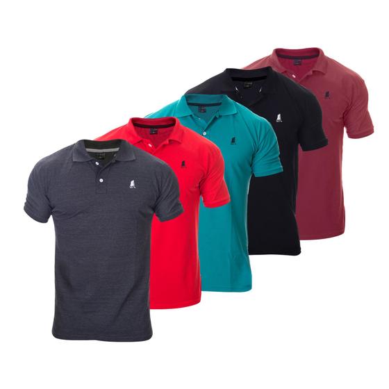 Kit com 5 Camisas Gola Polo Masculina Original Polo CLUB BR - Camisas ...