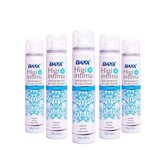 Kit Com 5 Desodorante Íntimo Daxx Higi Íntima Suave 100Ml - Higi Intima ...