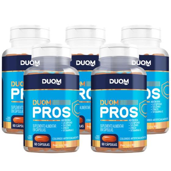 Kit com 5 Duom Pros com Abobora,licopeno,selenio,zinco e Vitamina e 60 ...
