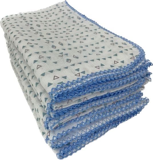 Kit Com 5 Fralda De Pano Luxo Cremer 70x70cm Com Crochê - Dugu - Fralda ...