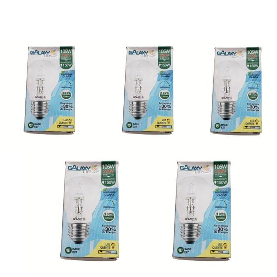Kit com 5 Lâmpada Eco Halógena 105w 2700k 220v galaxy - Lâmpada ...