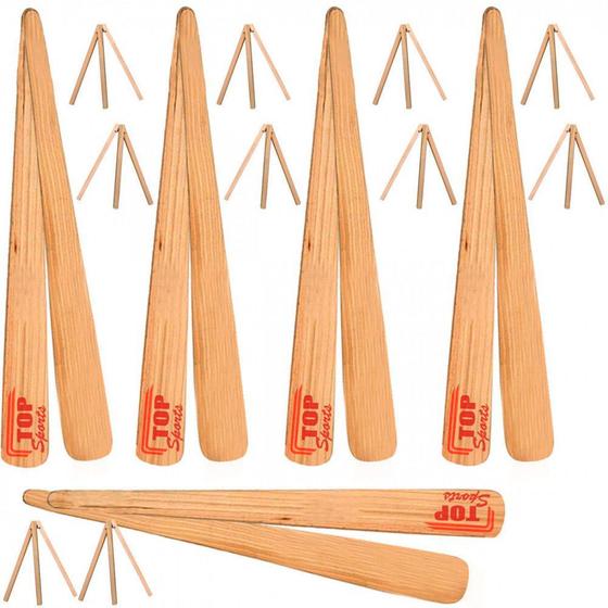 Kit com 5 Pares de Jogo de Tacos de Bets em Madeira Tamanho Grande ...