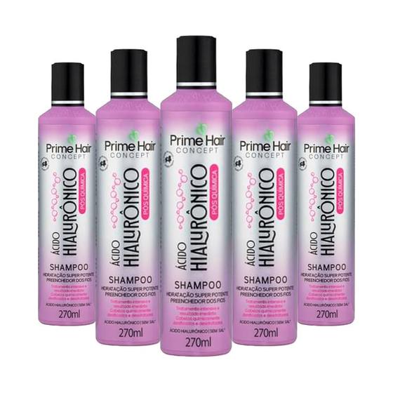 Kit Com 5 Shampoo Prime Hair Hialurônico Pós-Química 270Ml - Prime Hair ...