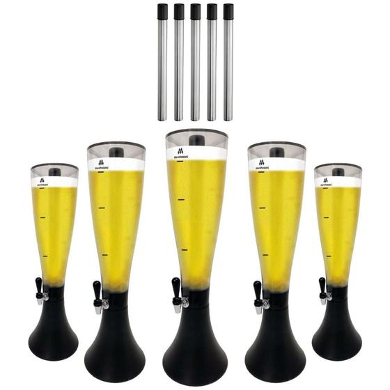 Kit Com 5 Torres De Chopp 2,5 Litros E 5 Refis Extra Marchesoni ...