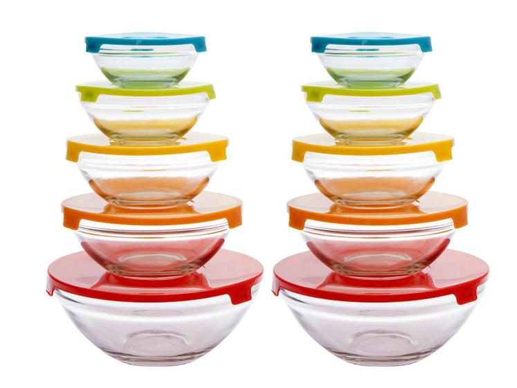Kit com 5 Vasilhas de Vidro Para Alimentos e Cozinha - Smart Tools ...