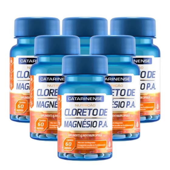 Kit com 6 Cloreto de Magnesio P.a. Alto Teor de Magnesio 60 Comprimidos Catarinense - Cloreto de ...
