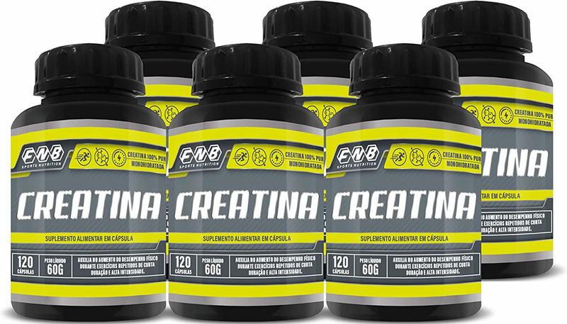 Kit Com 6 - Creatina 100% Pura 500Mg 120 Capsulas FNB Sport Nutrition ...