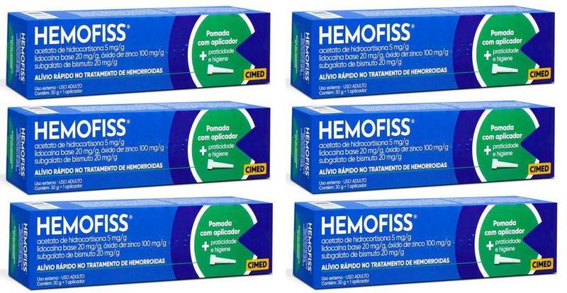 Kit Com 6 Hemofiss Pomada 30g + 1 Aplicador - Cimed - Creme/ Pomada ...