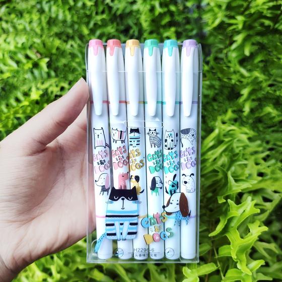 Kit com 6 marca texto duas pontas perfumadas / marcador de texto ...