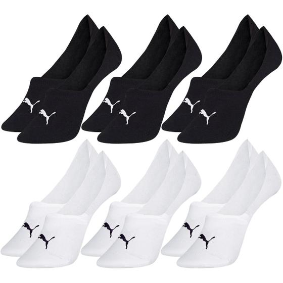 Kit com 6 Pares de Meias Puma Modelo Sapatilha Lisa Básica Esportiva ...
