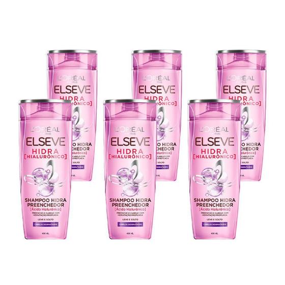 Kit Com 6 Shampoo Elseve Hidra Ácido Hialurônico Leve 400Ml - Shampoo ...