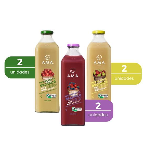Kit com 6 Sucos Orgânicos Sabores Ama Time 1 Litro - Suco - Magazine Luiza