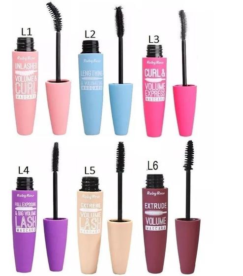 Kit Com 6 Unidades Máscaras Para Cílios- RUBY ROSE - Máscara e Rímel ...